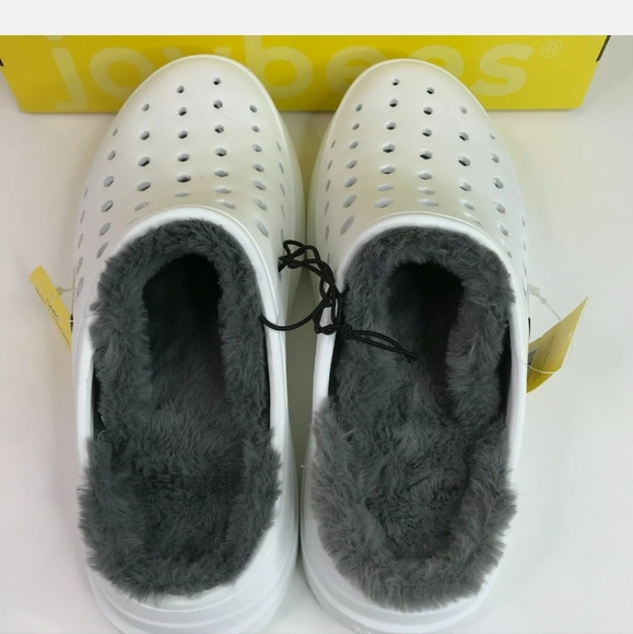 Joybees | Shoes | Joybees Clog Womens Shoe White Faux Fur Lined Comfort ...